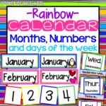 Bright, Rainbow Design Calendar Month Headers - Pocket of Preschool