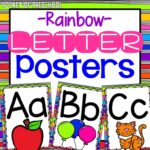 Bright, Rainbow Alphabet Posters - Pocket of Preschool