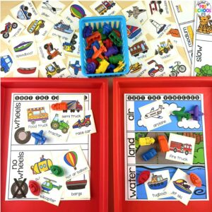 Transportation Math and Literacy Centers for Preschool, Pre-K, and ...