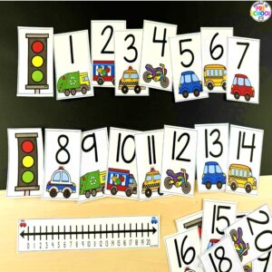 Transportation Math and Literacy Centers for Preschool, Pre-K, and ...