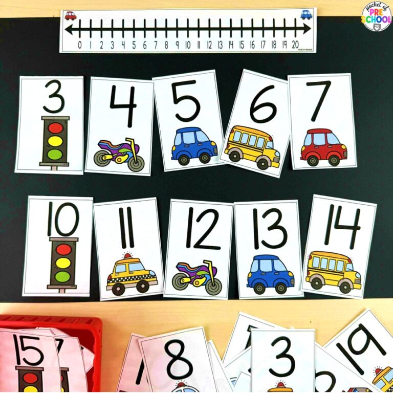 Transportation Math and Literacy Centers for Preschool, Pre-K, and ...