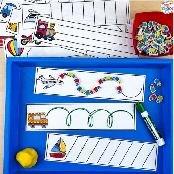 Transportation Math and Literacy Centers for Preschool, Pre-K, and ...
