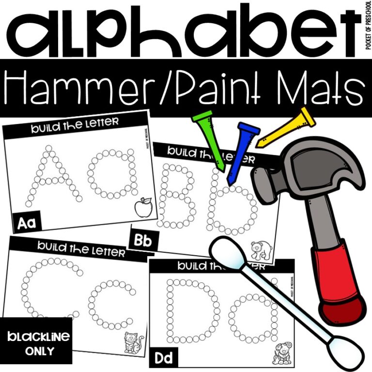 Hammer It or Paint It Alphabet Letter Mats - Fine Motor Fun - Pocket of ...