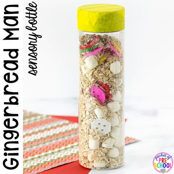 Gingerbread Sensory Bottles - Pocket of Preschool