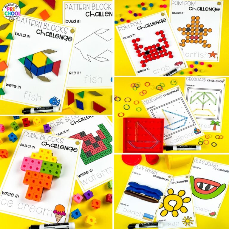 Summer Fine Motor Math Mats for Preschool, Pre-K, and Kindergarten ...