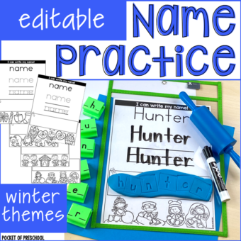 Name Practice Pages - Winter - Pocket of Preschool