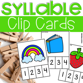 Syllables Clip Cards Activity for Preschool, Pre-K, and Kindergarten ...