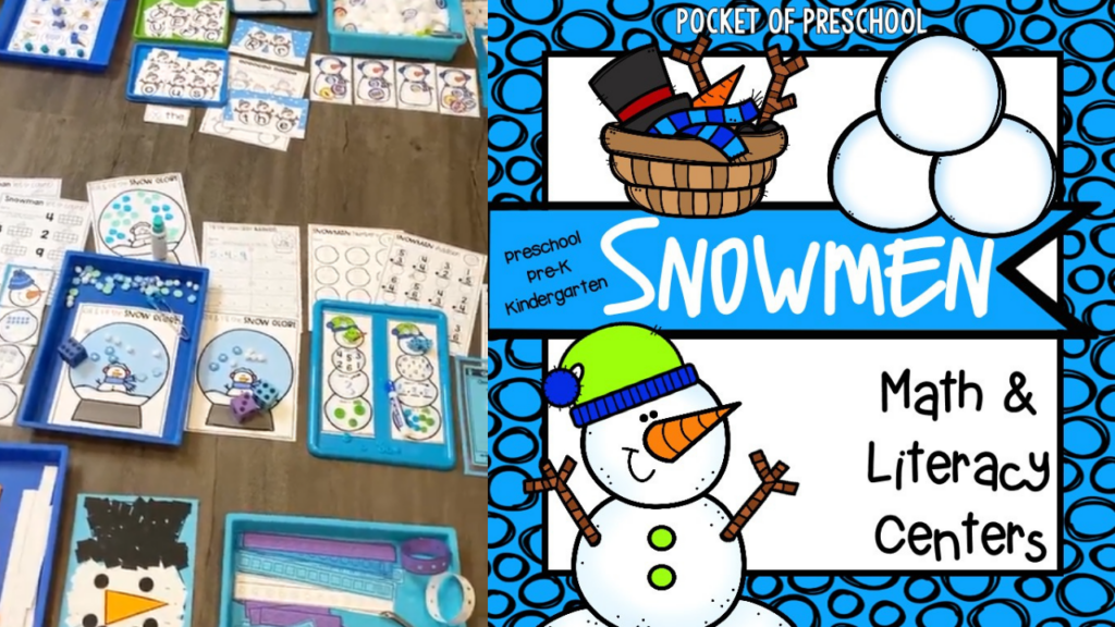Snowmen Math & Literacy Unit Preview - Pocket of Preschool