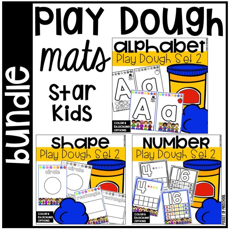 Play Dough Mats (Star Kids) Bundle - Fine Motor Fun - Pocket of Preschool