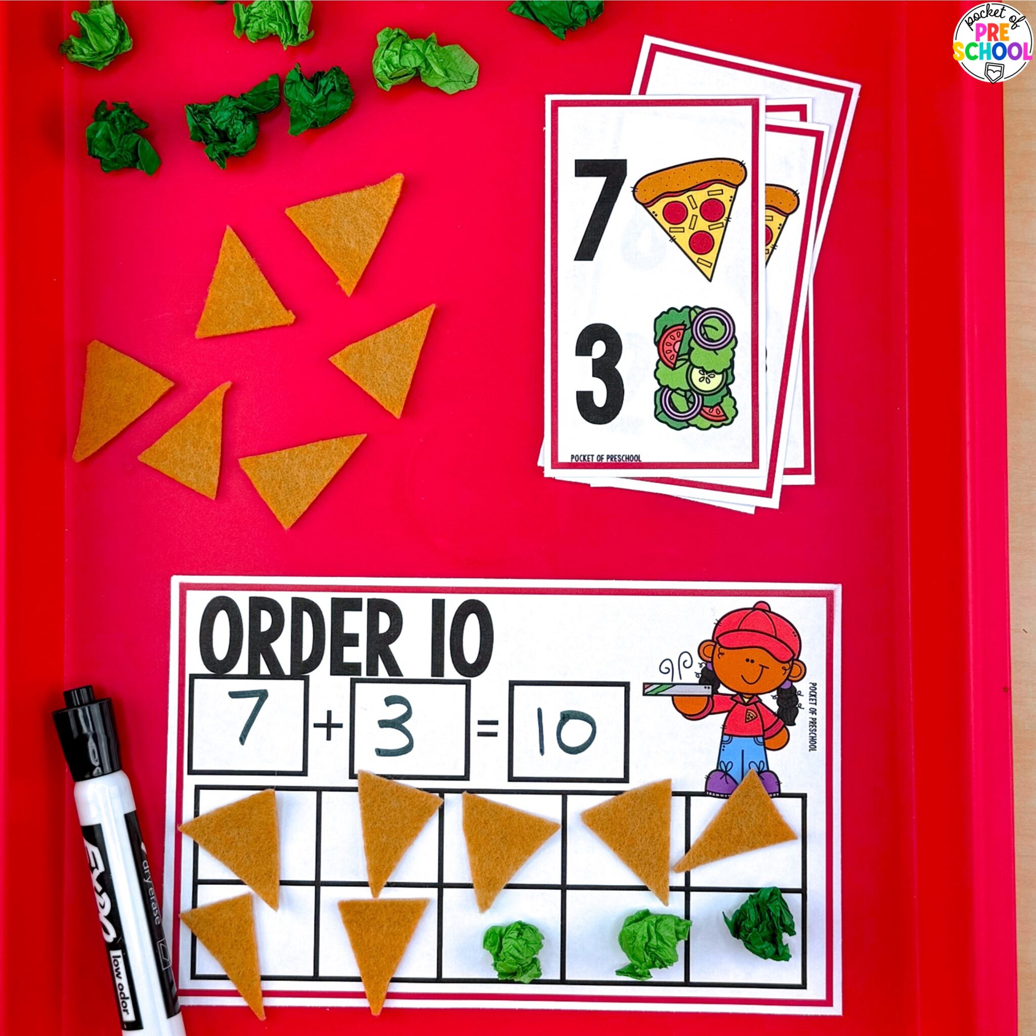 Pizza Math and Literacy Centers for Preschool, Pre-K, and Kindergarten ...