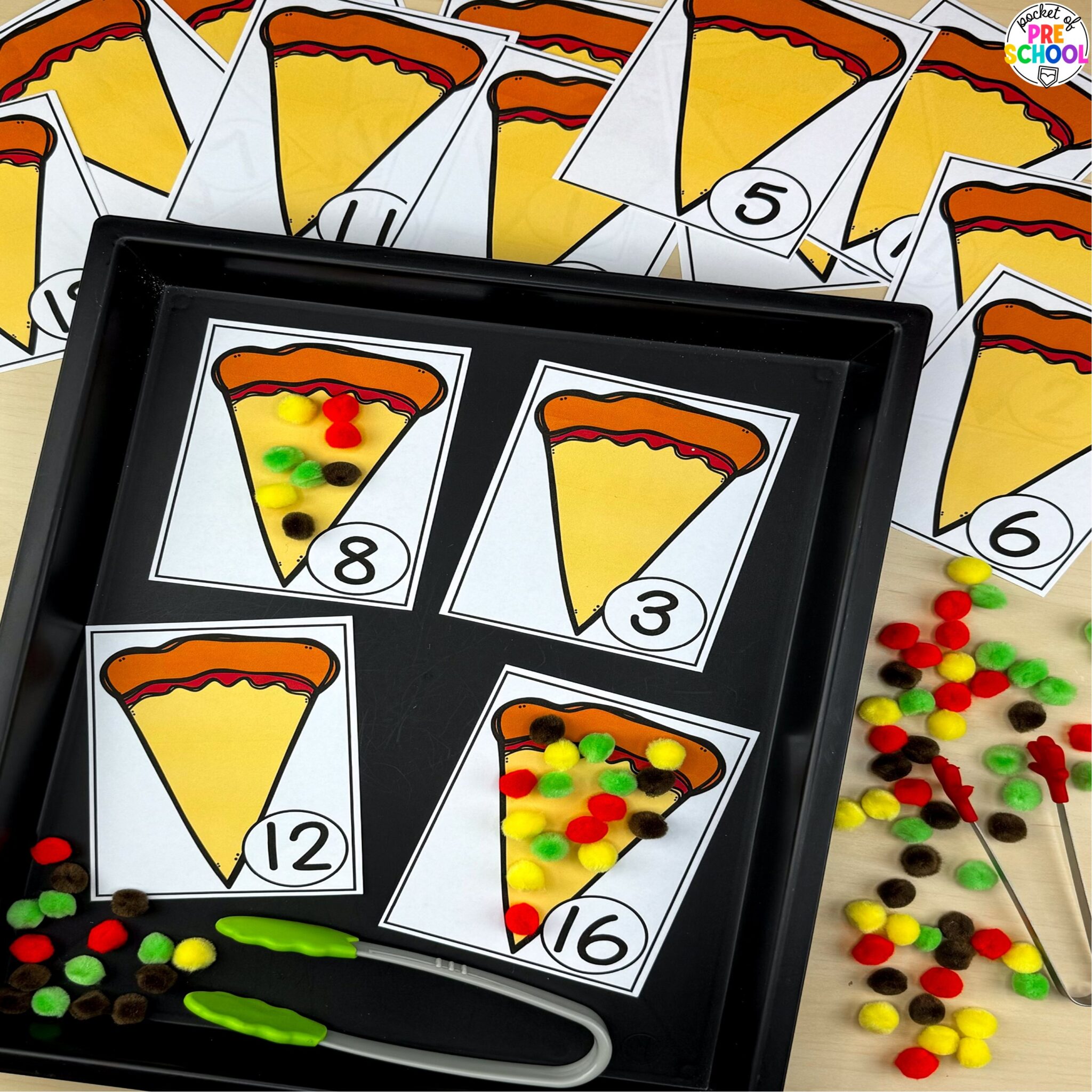 Pizza Math and Literacy Centers for Preschool, Pre-K, and Kindergarten ...