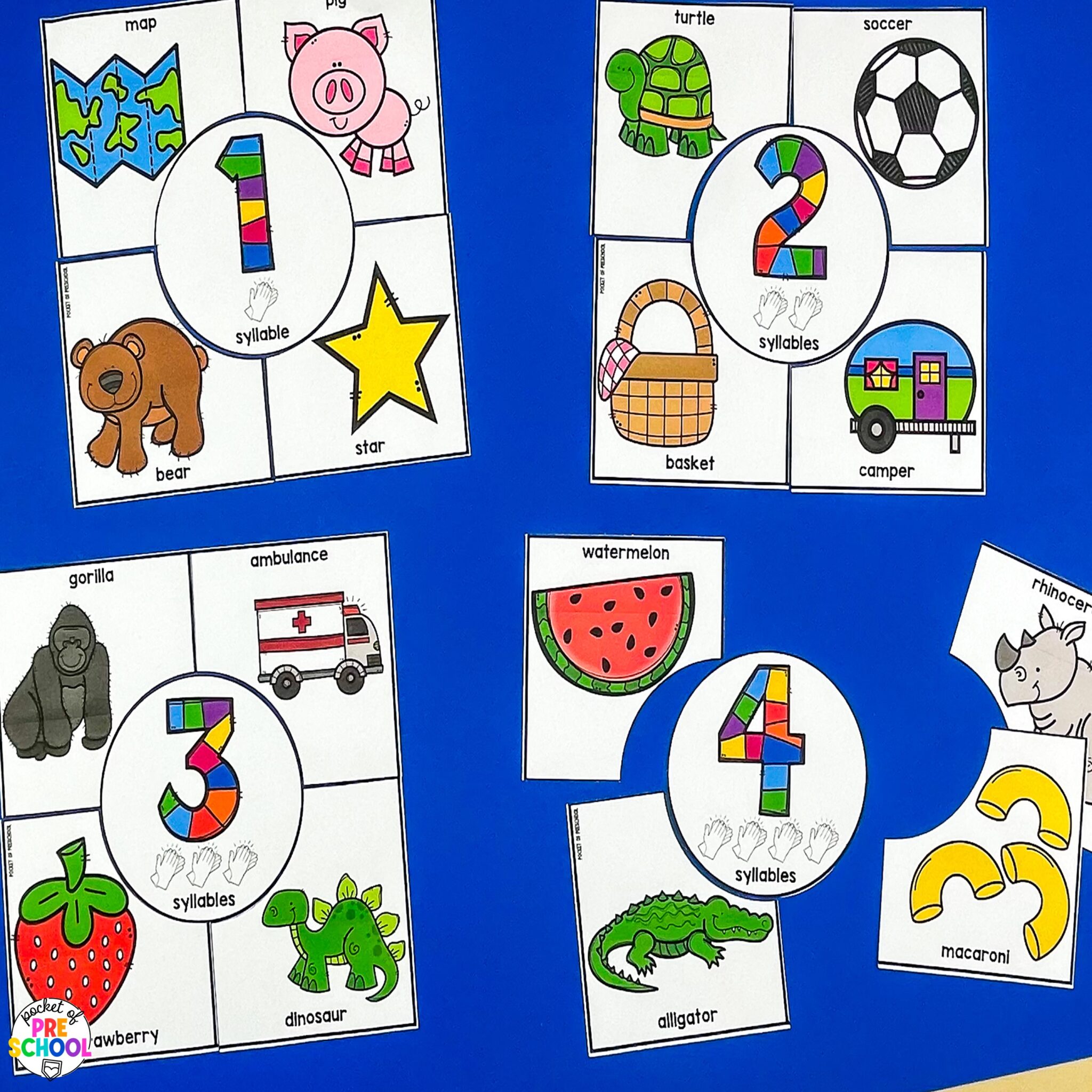 Syllables Puzzles Activity for Preschool, Pre-K, and Kindergarten ...