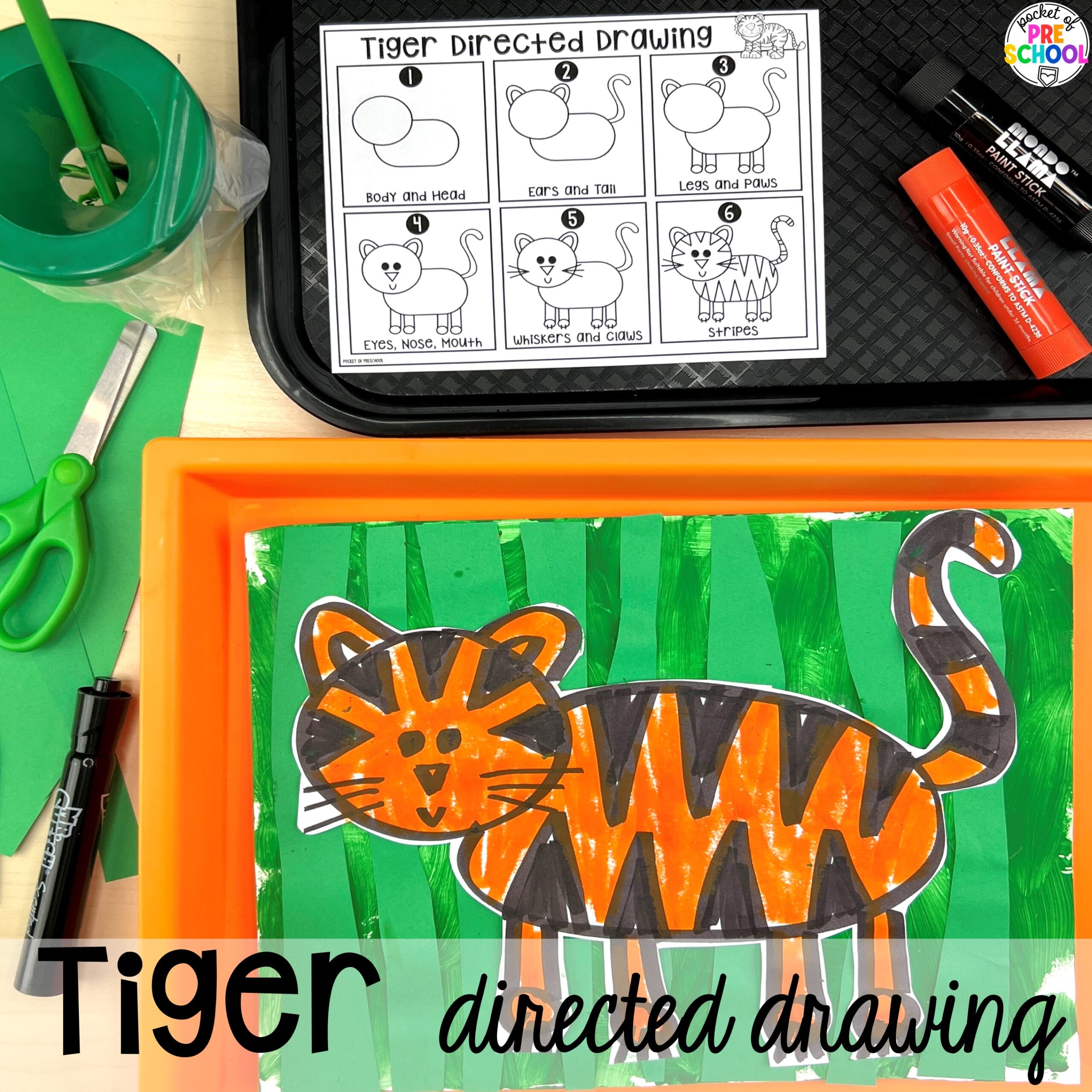 animals directed drawings - Pocket of Preschool