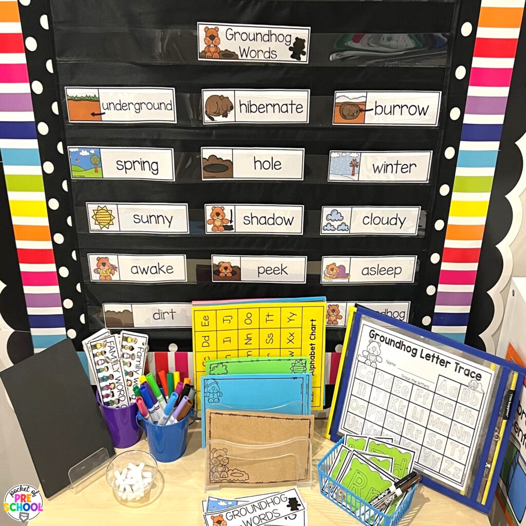 groundhog day math and literacy centers previews - Pocket of Preschool