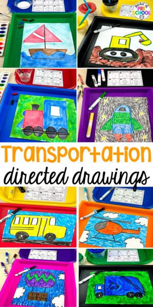 8 Transportation Directed Drawings for Preschool, Pre-k, & Kindergarten ...