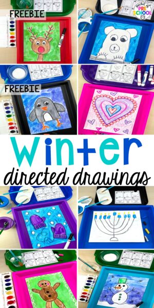Winter Directed Drawings for Preschool, Pre-K, & Kindergarten - Pocket ...
