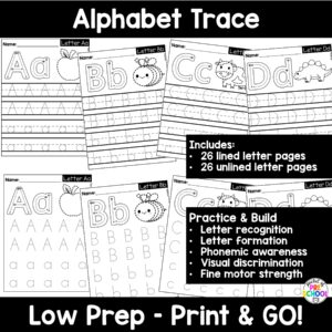 Alphabet Tracing Worksheets - Letter Recognition and Tracing Practice ...