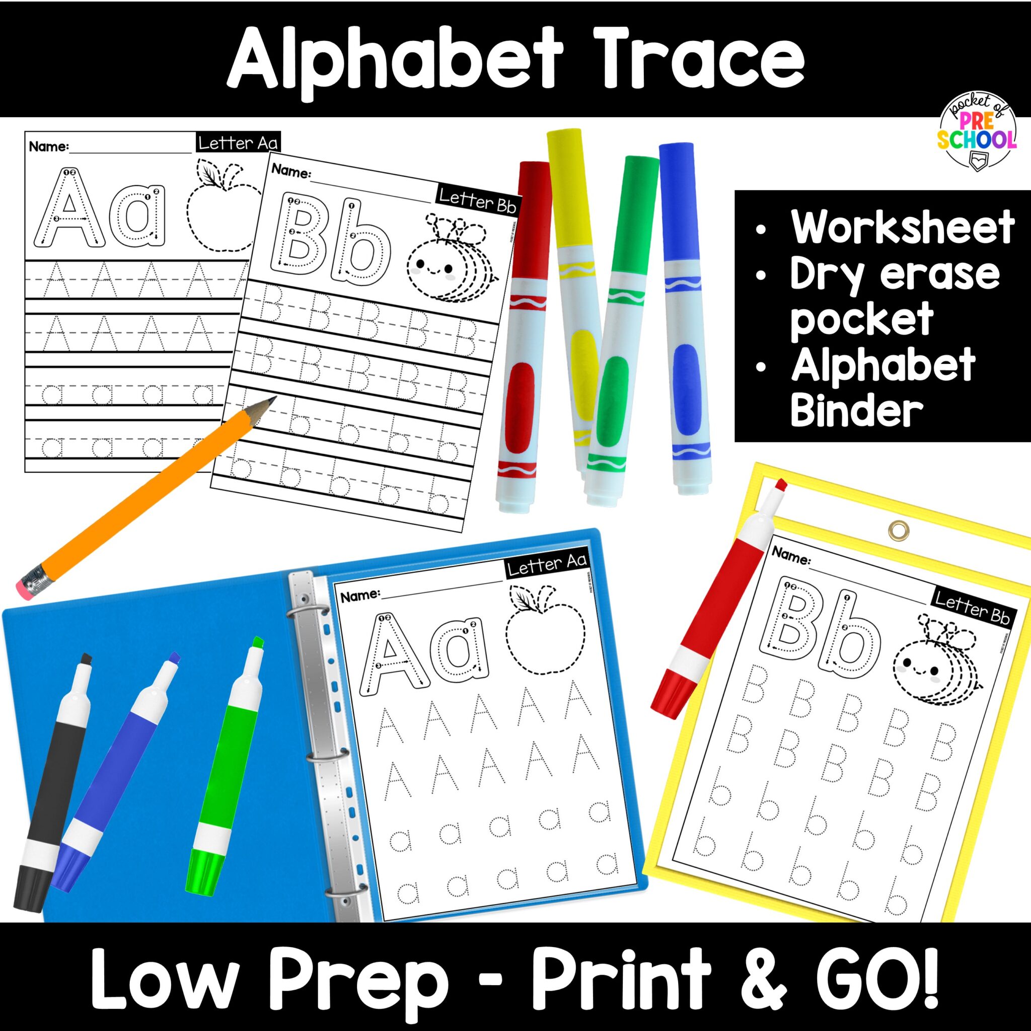 Alphabet Tracing Worksheets - Letter Recognition and Tracing Practice ...