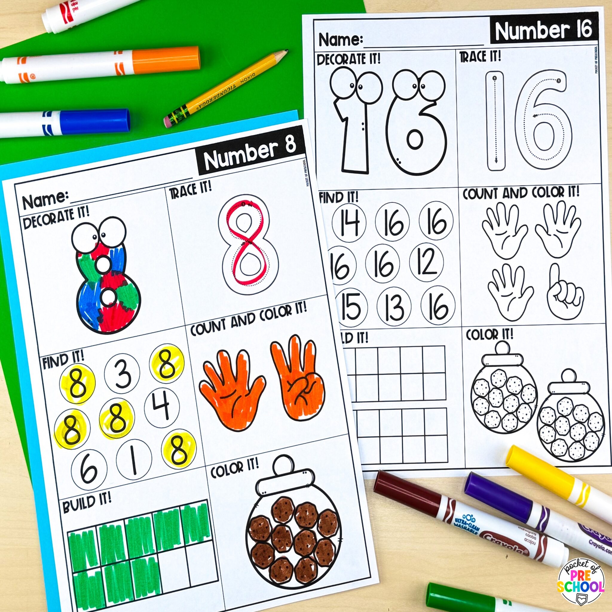 Numbers Worksheets 1-20 Bundle for Preschool, Pre-K, and Kindergarten ...