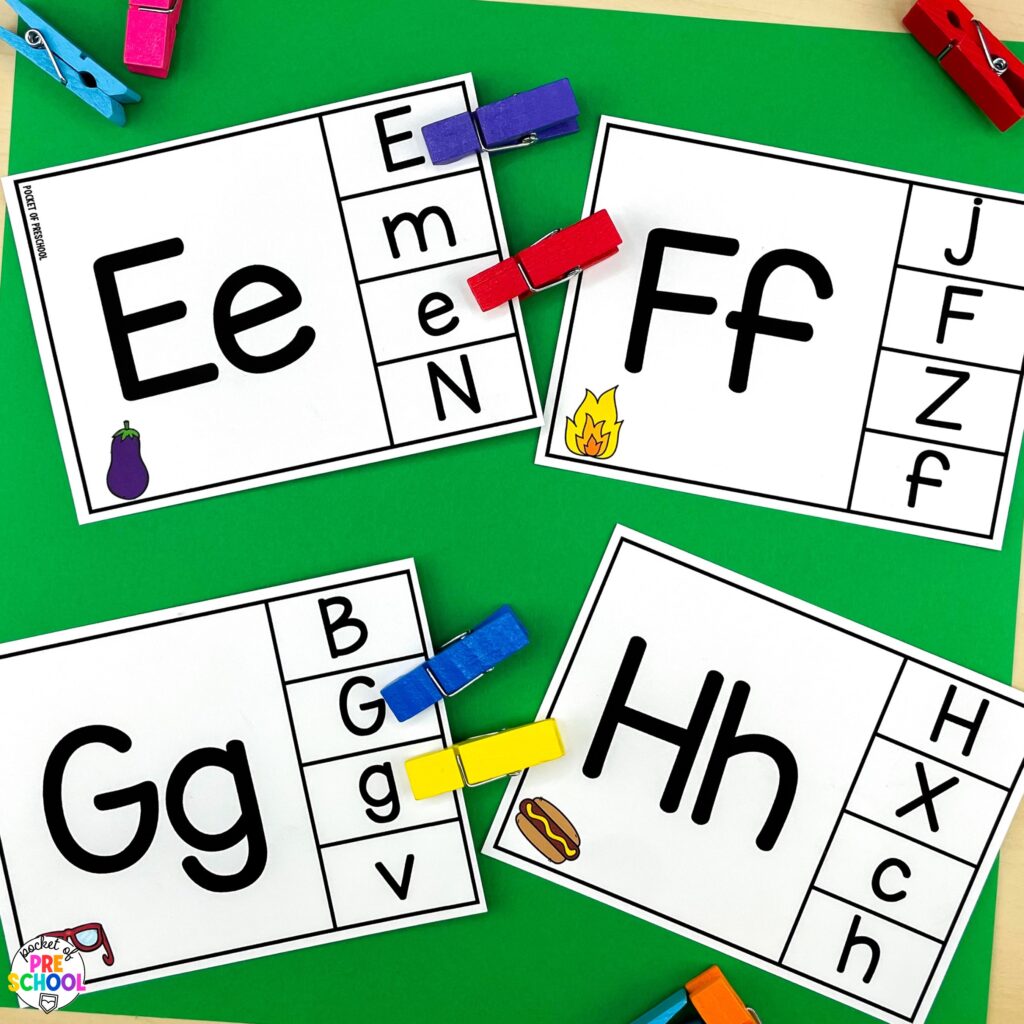 alphabet clip cards preview - Pocket of Preschool