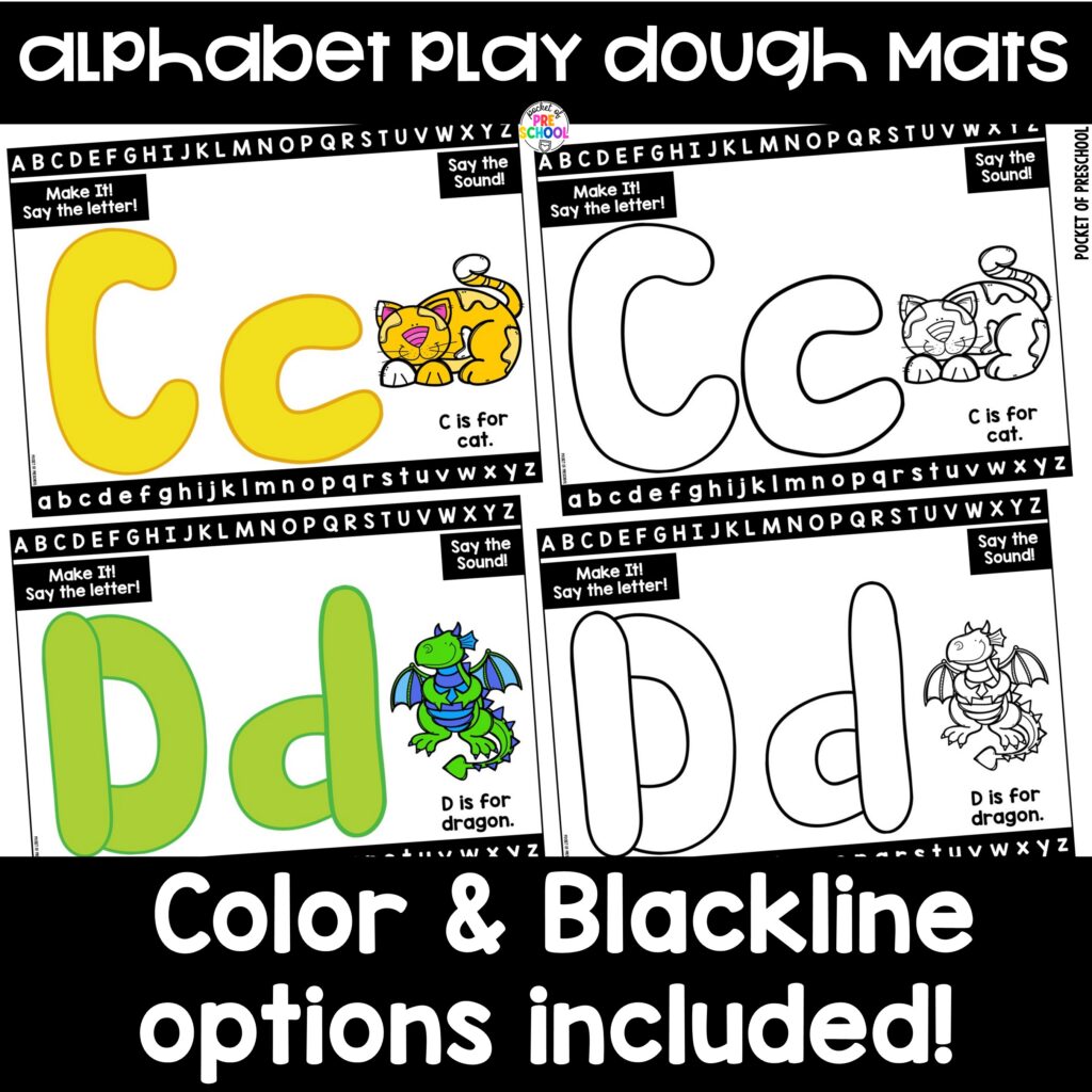 Play Dough/Playdough Alphabet Letter Mats - Fine Motor Fun! - Pocket of ...