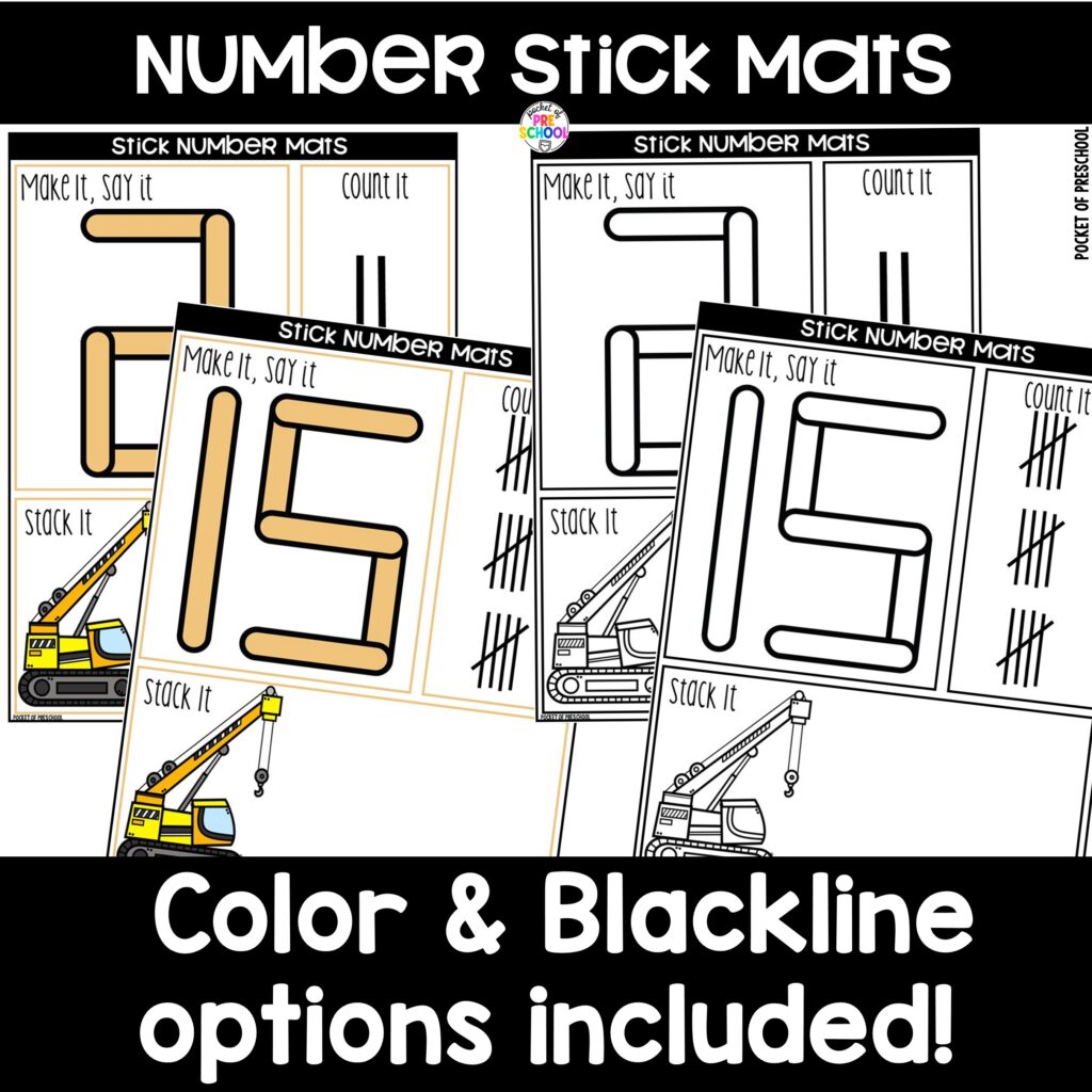 Stick Number Mats - Fine Motor Fun! - Pocket of Preschool