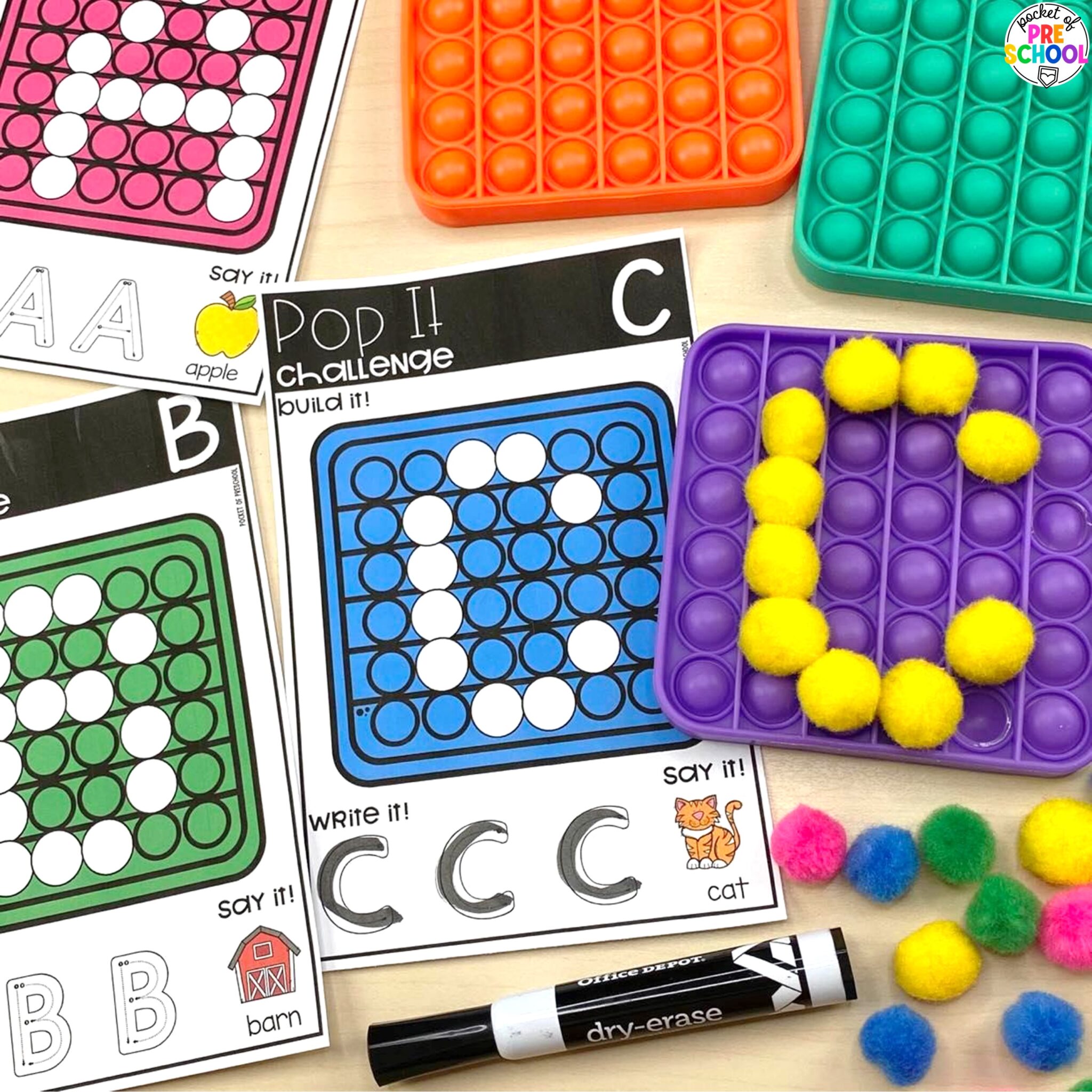 Pop It Fidget Bubble Alphabet Letter Mats - Fine Motor Fun! - Pocket of ...