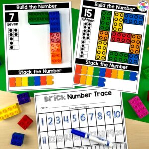 Big Brick Block Number Mats - Fine Motor Fun - Pocket of Preschool
