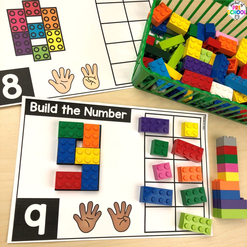 Brick Block Number Mats - Fine Motor Fun! - Pocket of Preschool