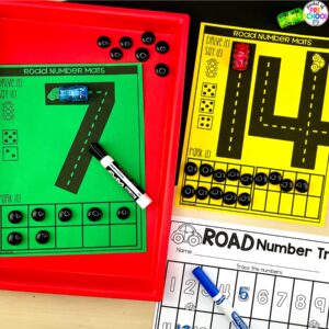 Road Number Mats - Fine Motor Fun! - Pocket of Preschool