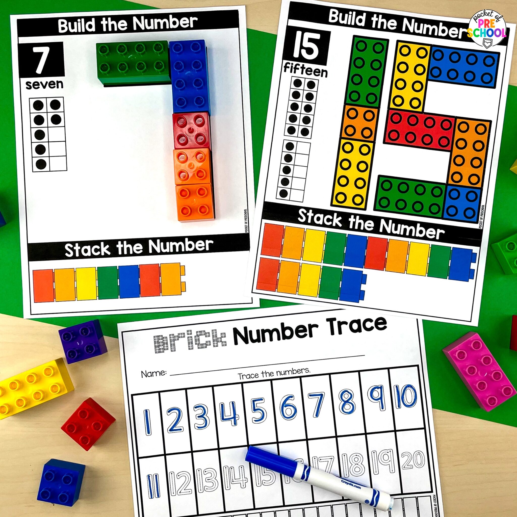 Number Mats Build It BUNDLE - Fine Motor Fun! - Pocket of Preschool