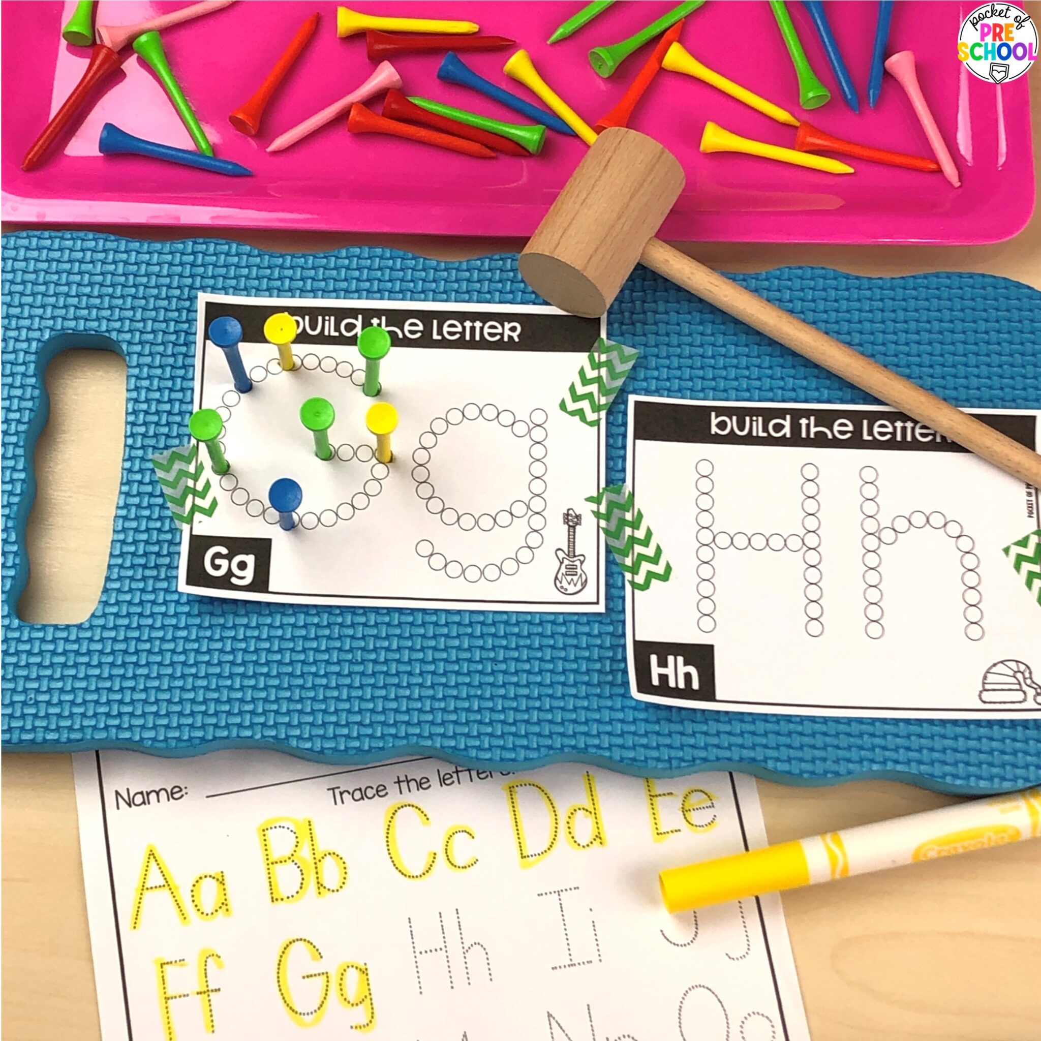 Hammer It or Paint It Alphabet Letter Mats - Fine Motor Fun - Pocket of ...