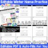 Name Practice Pages - Winter - Pocket of Preschool