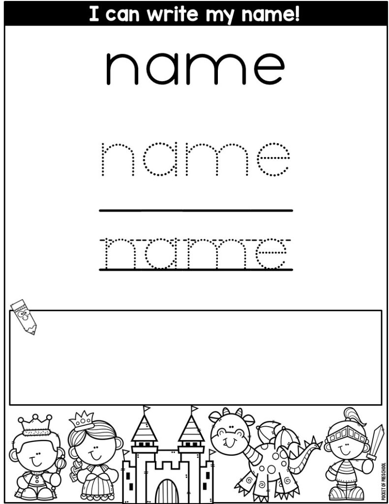 Name Practice Pages - Fun Themes #2 - Pocket of Preschool