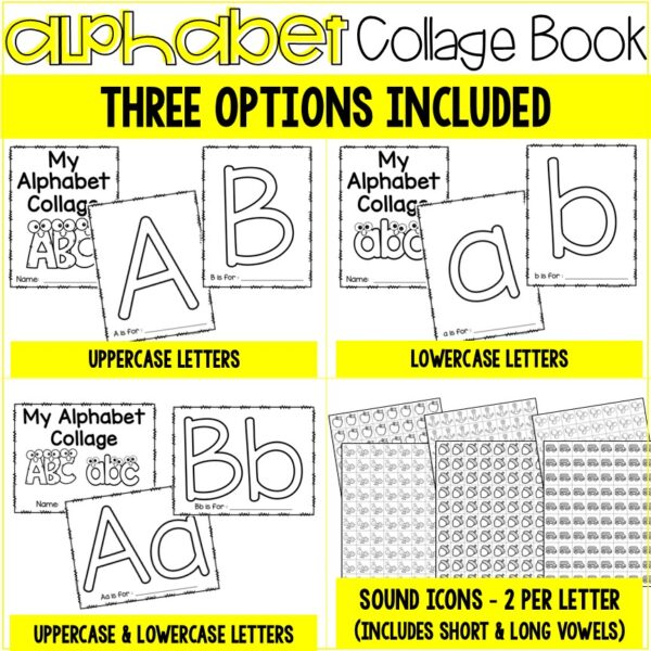 Alphabet Letter & Sounds Collage Book: Letter Practice: Letter of the ...