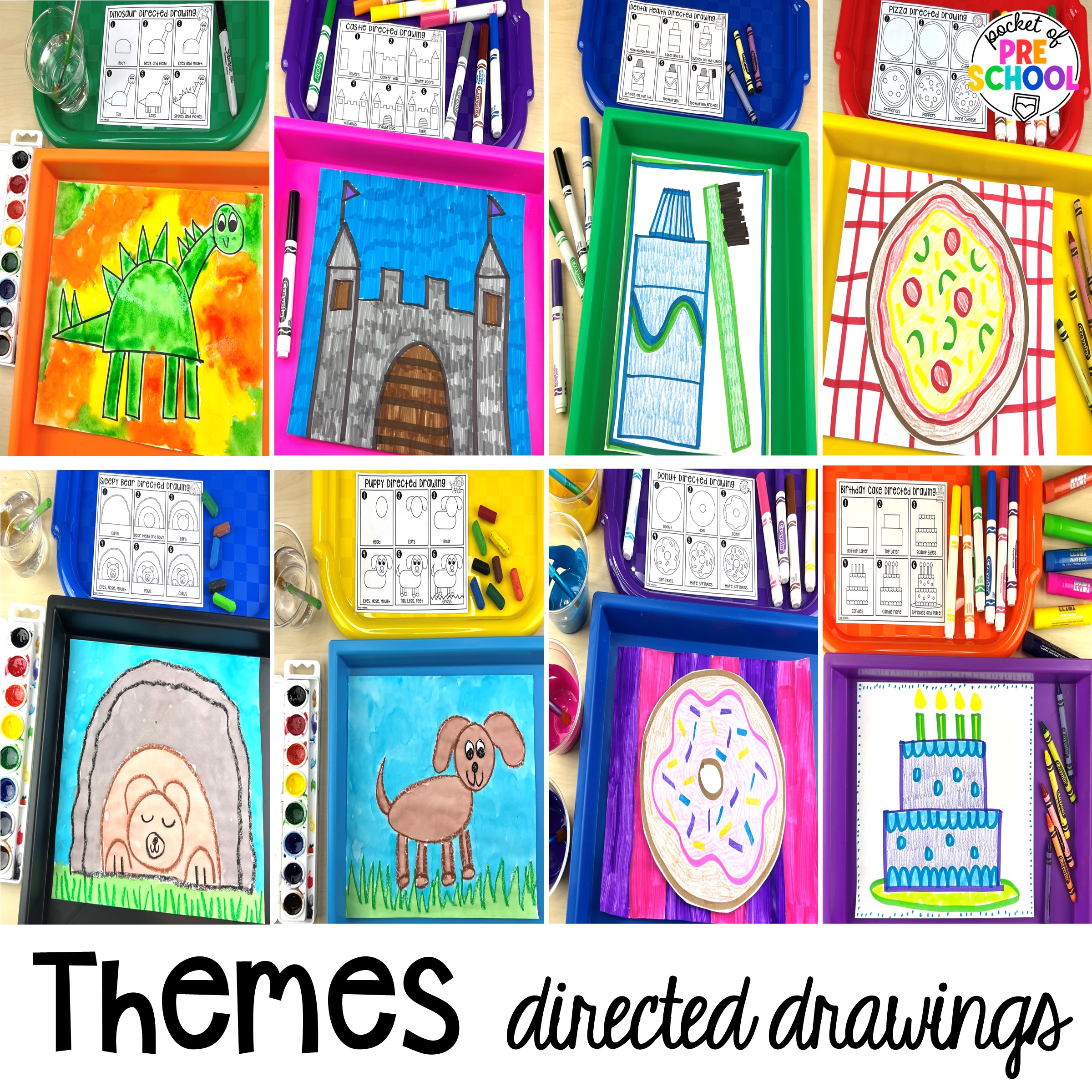 directed drawing round up - Pocket of Preschool