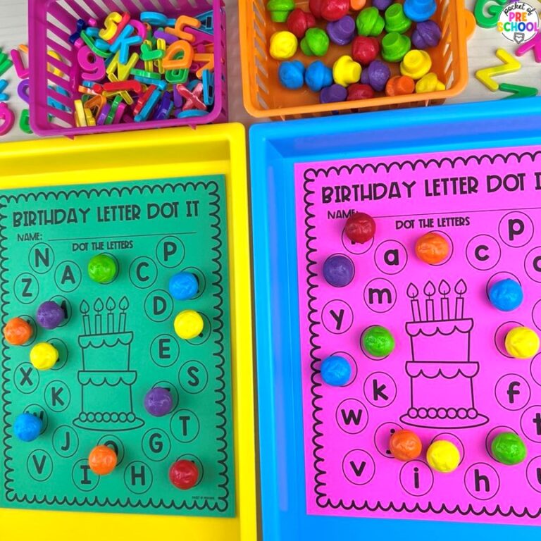 Birthday Math and Literacy Centers for Preschool, Pre-K, and ...