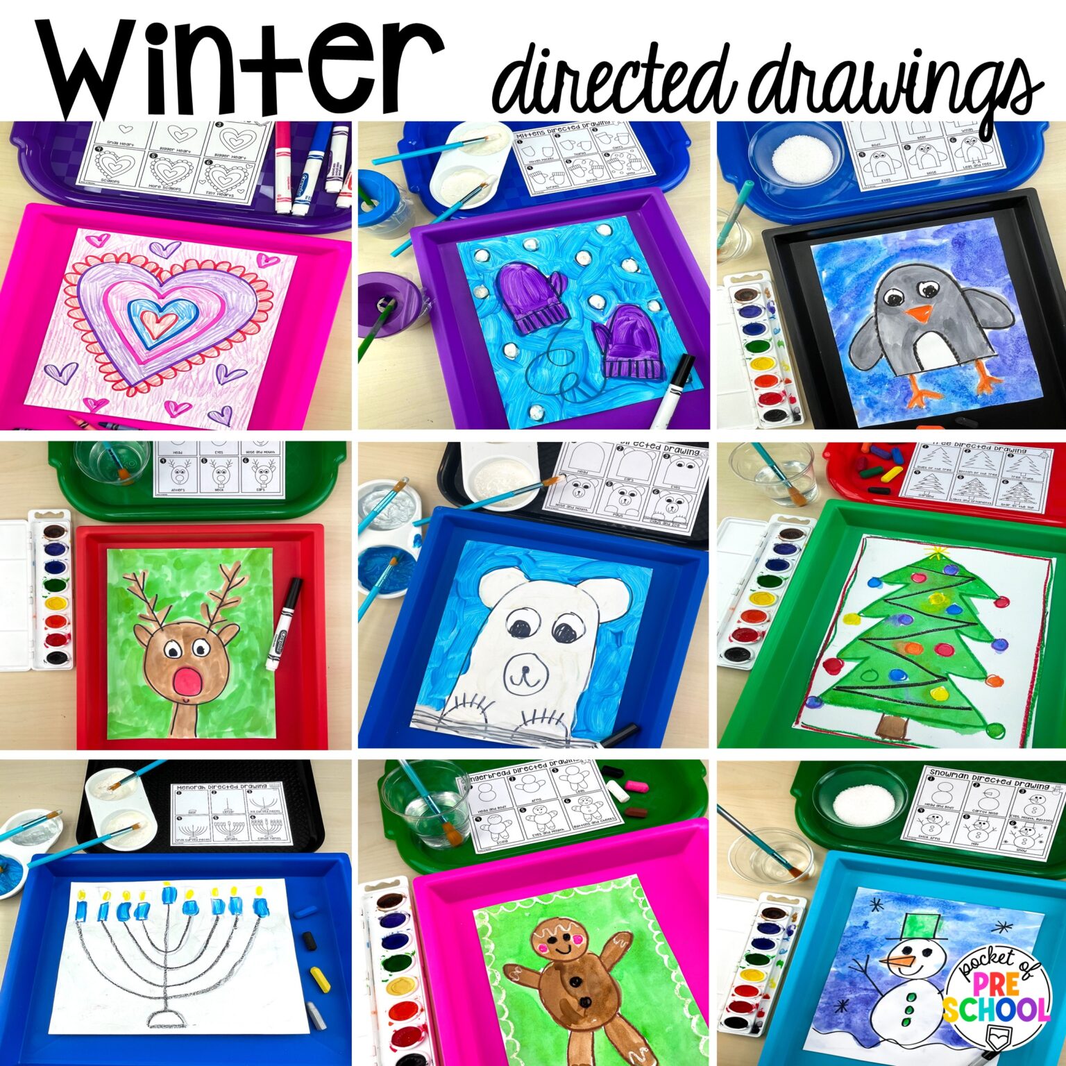 Giant Directed Drawing Round-up for Preschool, Pre-k, and Kindergarten ...