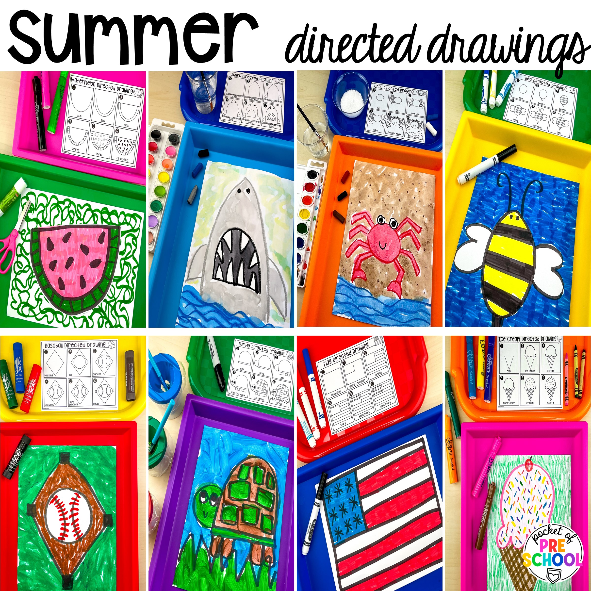 directed drawing round up - Pocket of Preschool