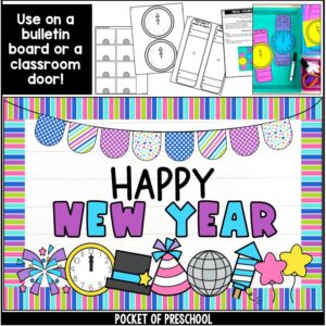 New Year Bulletin Board Kit & Goal Setting Craft Preschool Pre-K ...