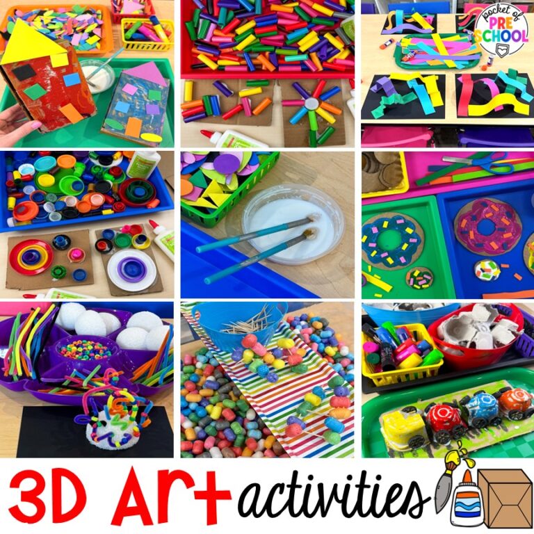 3D Art Activities for Preschool, Pre-k, & Kindergarten - Pocket of ...