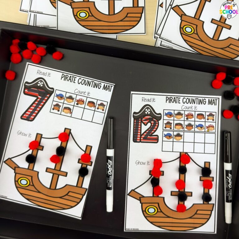 Pirates Math and Literacy Centers for Preschool, Pre-K, and ...