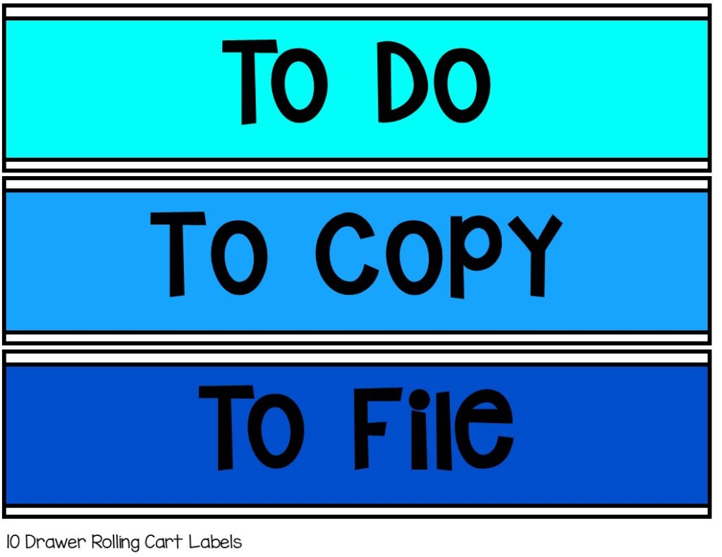 Editable Drawer Rolling Cart Labels & Sterlite Drawer Labels - Pocket ...