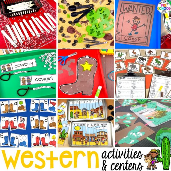 Cowboy Activities & Centers for Preschool, Pre-k, and Kindergarten ...