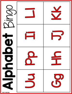 Alphabet Bingo Games, Letter Identification for Preschool, Pre-K ...