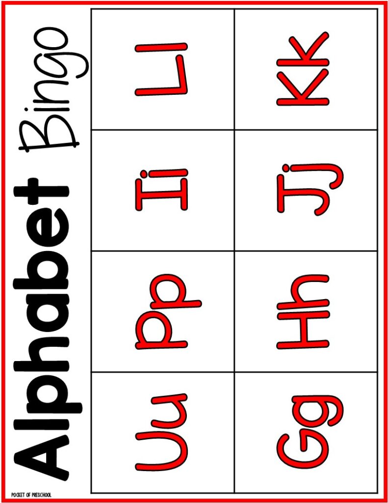 Alphabet Bingo Games, Letter Identification for Preschool, Pre-K ...