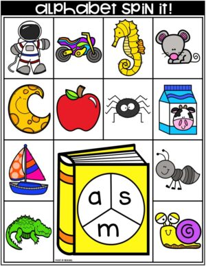 Alphabet Spin It Games, Letter Identification for Preschool, Pre-K ...