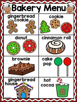 Gingerbread Bakery Dramatic Play Pretend Play Printables Preschool PreK ...