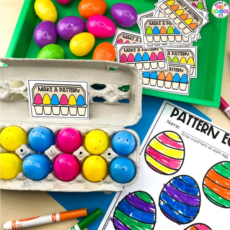 Easter Math and Literacy Centers for Preschool, Pre-K, and Kindergarten ...