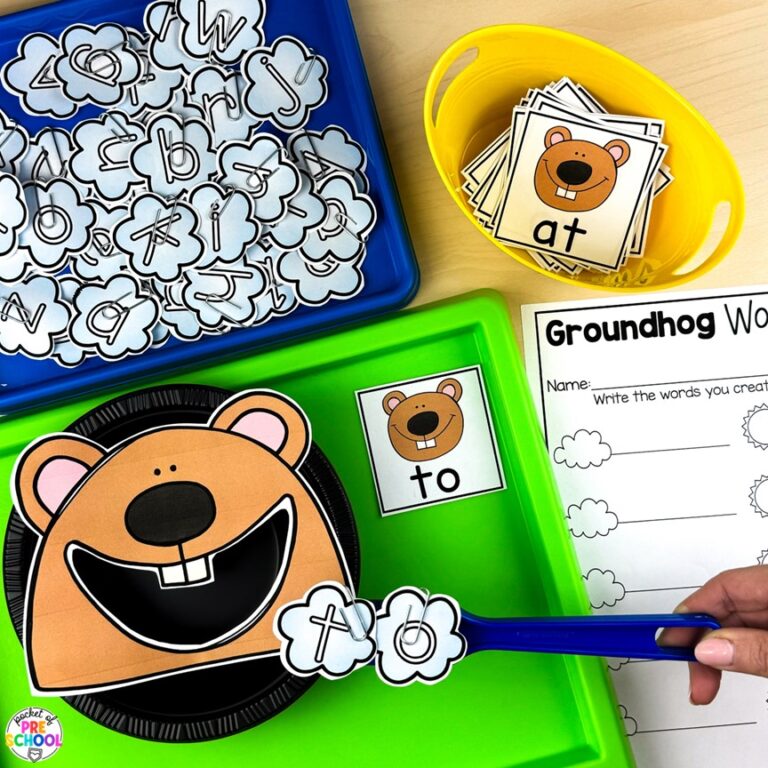 Groundhog Day Math and Literacy Centers for Preschool, Pre-K, and ...